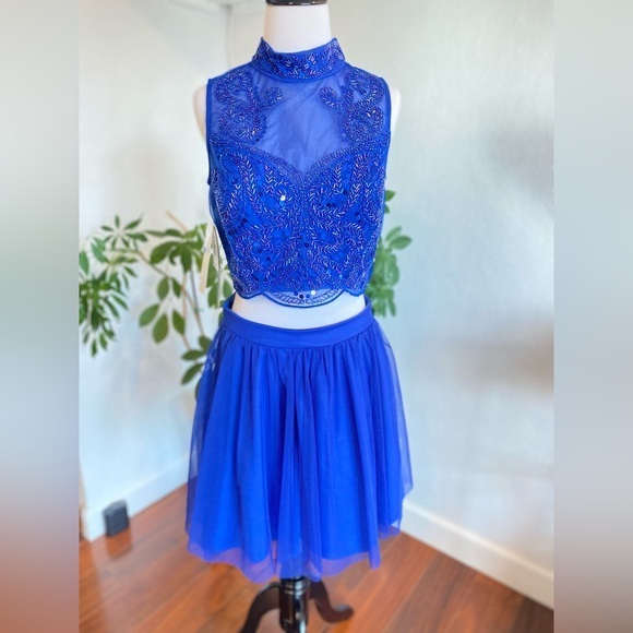 Love Reign | Dresses | Love Reign Deep Blue Formal Prom Two Piece Mini ...